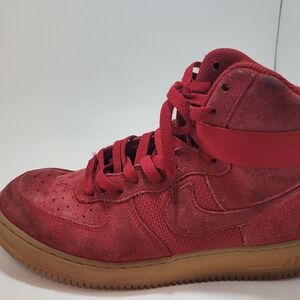 Nike | Shoes | Red Hightop Sneakers With Gum Sole | Poshmark